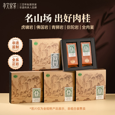 孝文家茶山场全肉宴虎啸岩佛国岩弥陀岩青狮岩肉桂岩茶 4泡/盒
