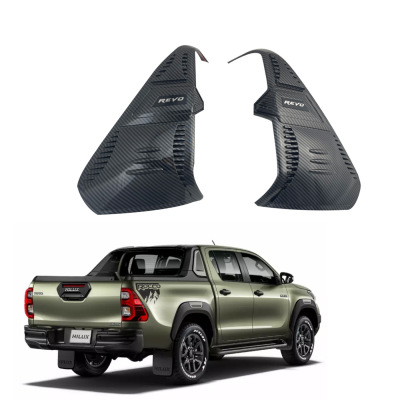 适用21-25年海拉克斯HILUX REVO改装碳纤纹新款尾灯罩装饰框灯框