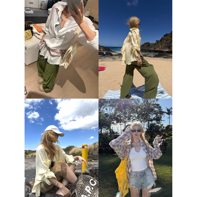 XinleiLin三色宽松棉麻长袖衬衫