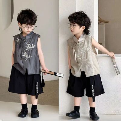 Boys' Sets Vest Tops Frog Shirt Shorts Two-piece 2025 New Su