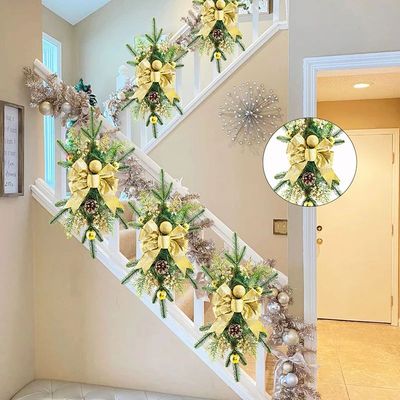 Christmas Stairway Swag Hanging Artificial Wreath Staircase