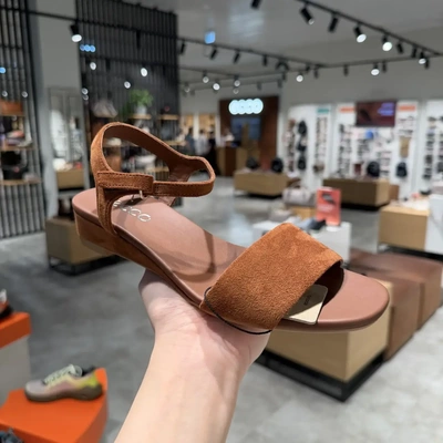 ECCO爱步时装凉鞋26夏季新款坡跟简约一字带磨砂皮通勤女鞋238313