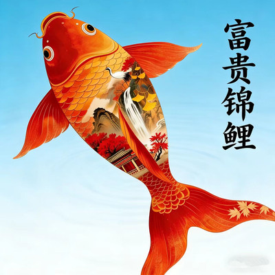 锦鲤风筝2026新款大人专用高档儿童微风易飞装饰拍照纸鸢潍坊风筝