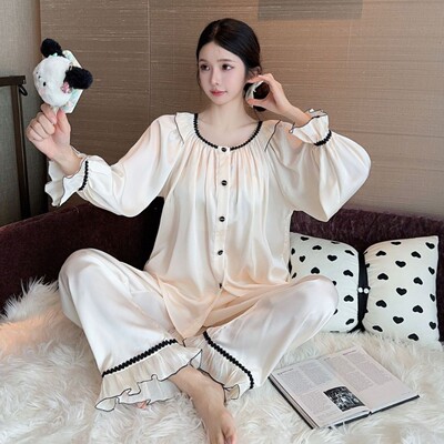 女家居服拼接外穿睡袍浴袍 Women Homewear Panel Robe Bathrobe