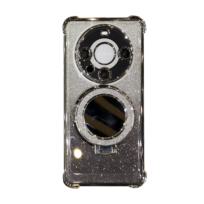 四角气囊防摔适用华为Mate60Pro+手机壳女新款mate70Pro高级感闪粉镜子Pura70磁吸支架50镜头全包40软保护套