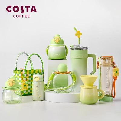 COSTA油菜花有财花有才华大容量保温杯男女水杯新品高颜值吸管杯