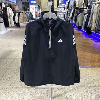 阿迪达斯女子跑步连帽夹克新款