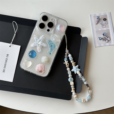 海洋风星星贝壳适用于1+ace6t 1+ace5pro手机壳1+15滴胶1+13 OnePlus12立体1+ACEpro竞速版软壳1+11保护套女