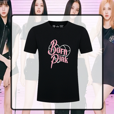 爱心blackpink周边同款演唱会粉丝应援印花短袖男女宽松T恤上衣夏