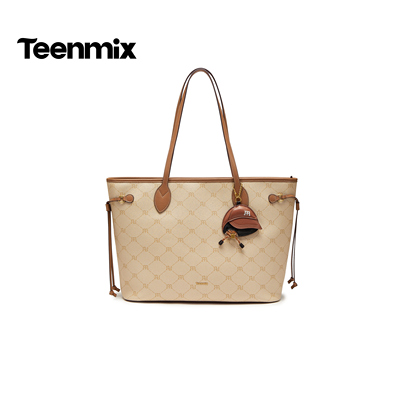 天美意2026春新款商场同款拼色大容量托特包女单肩包X3254AX6