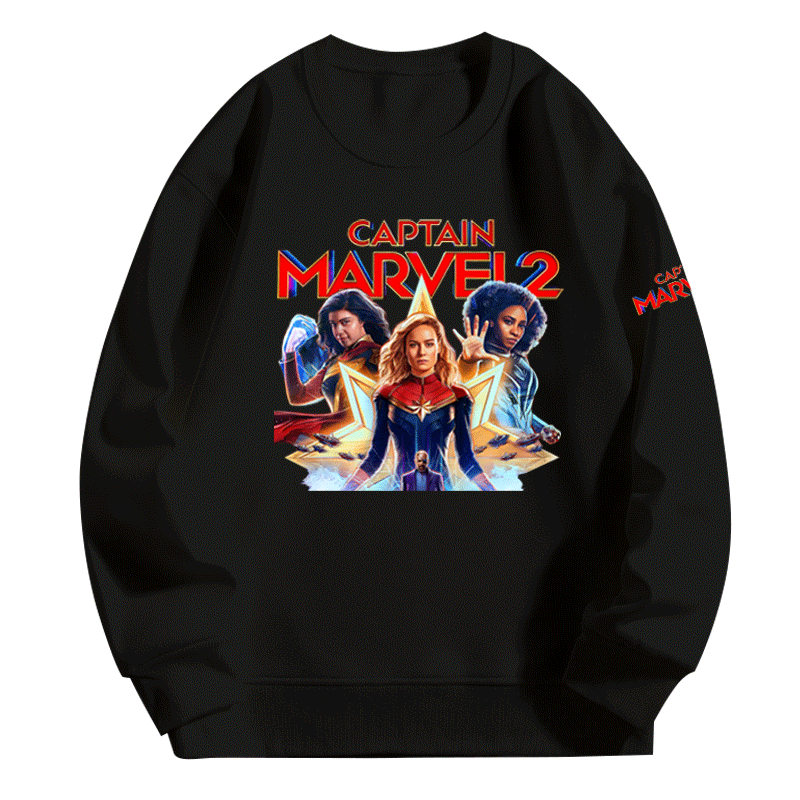 惊奇队长2漫威电影周边圆领卫衣