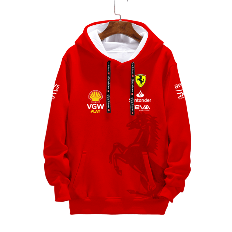 法F1拉利车队服方程式连帽卫衣