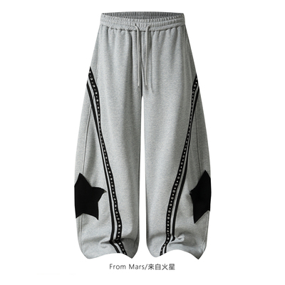 星星决定阔腿宽松弯刀卫裤女BF
