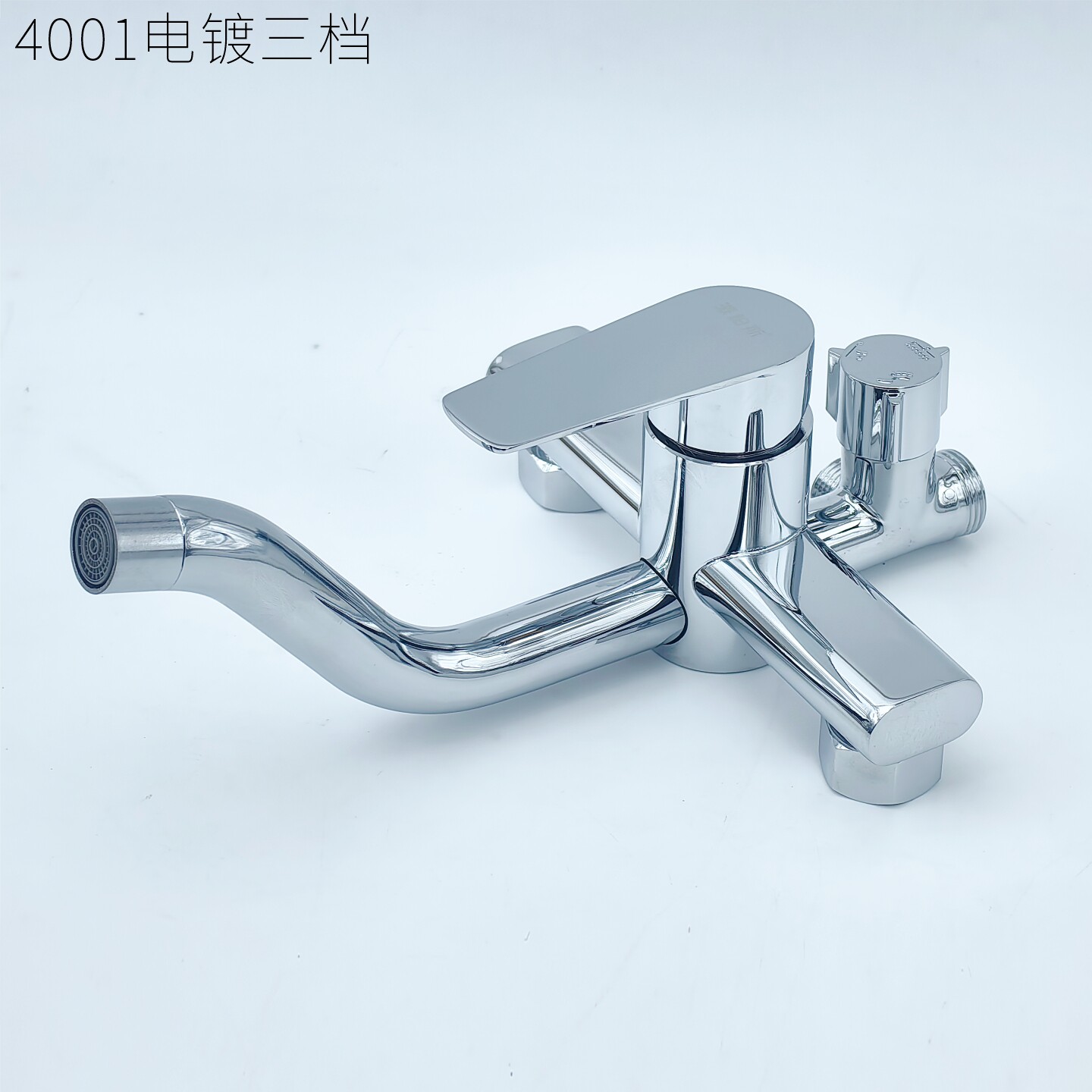 4001电镀三档浴缸龙头壁挂式淋浴龙头低奢质感花洒主体入墙式