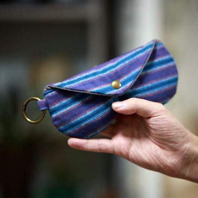 老土布古布心形便携眼镜袋夹棉加厚防摔布艺近视镜太阳眼镜收纳包