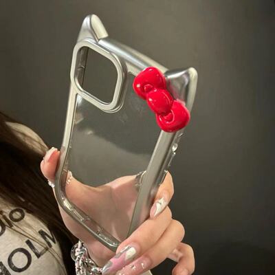可爱立体猫耳朵适用苹果15promax手机壳iphone14pro新款13女款12个性11日韩风14可爱13pro防摔12pro全包硬壳