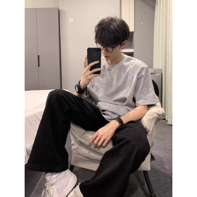 7A抗菌索罗娜凉感防晒裁剪设计感短袖T恤男夏季boxy版型速干上衣