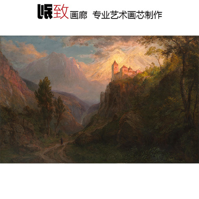 圣佩德罗修道院风景油画美式