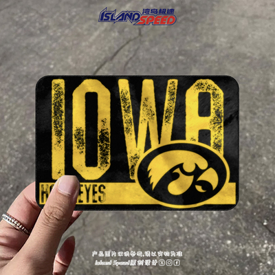 美式橄榄球球队字母IOWA汽车贴纸划痕遮盖装饰车身贴画
