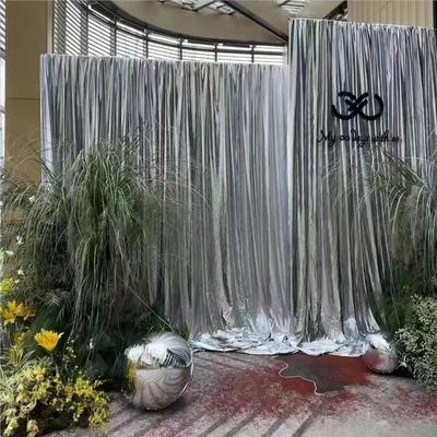 弹力烫金布料婚礼装饰布婚庆布幔节日舞台背景幕布桌布金色银色