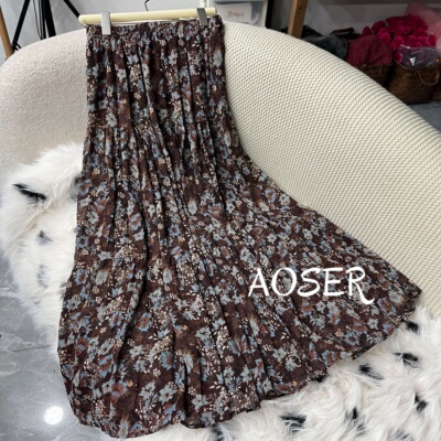 AOSER轻奢百搭通勤大摆A字半裙