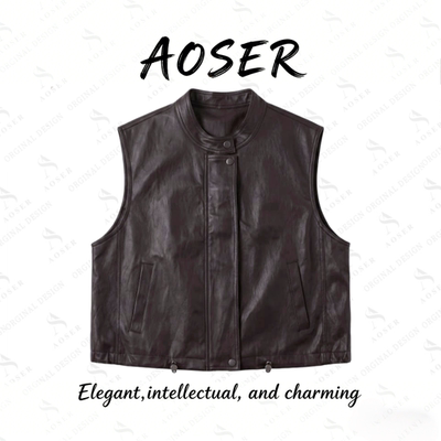 AOSER秋季百搭纯色宽松马甲