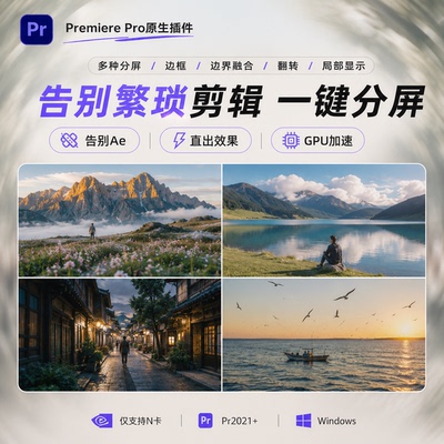 【GFX出品】Easy Split Pr达芬奇分屏插件分屏幕边框翻转插件