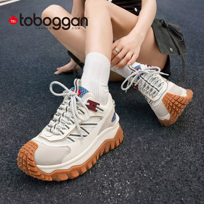 TOBOGGAN厚底增高老爹鞋女透气网面休闲运动鞋百搭徒步鞋6-15