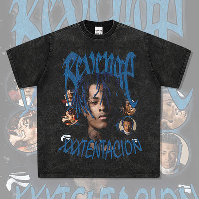 XXX美式嘻哈复古印花水洗短袖T恤