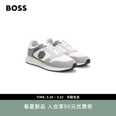 BOSS博斯 男士26年春季新款双B交织字母图案运动鞋