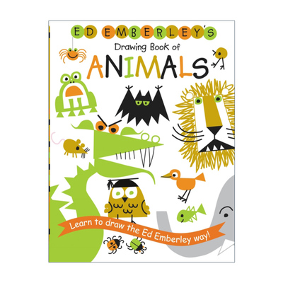 跟着安柏利大师学画画 英文原版 Ed Emberley's Drawing Book of Animals 可爱的动物 Emberley 英文版 进口英语原版书籍