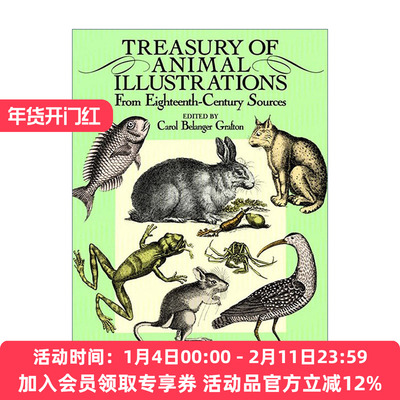 英文原版 Treasury of Animal Illustrations 18世纪动物图鉴 插图 Carol Grafton 英文版 进口英语原版书籍