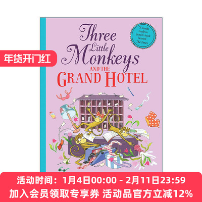 英文原版 Three Little Monkeys and the Grand Hotel 三只小猴子和大饭店 昆汀布莱克大开本绘本 Emma Chichester Clark插画