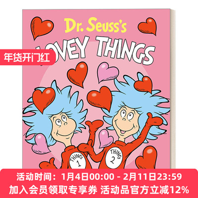 苏斯博士宝贝的东西 英文原版 Dr. Seuss's Lovey Things 早教纸板书 撕不烂 低幼适龄版图画书 帽子里的猫主角 英文版 进口英语书