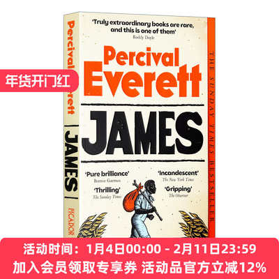 英文原版 James 詹姆斯 吉姆视角下的哈克贝利·费恩历险记 历史小说 美国国家图书奖 布克奖长名单 Percival Everett 英文版