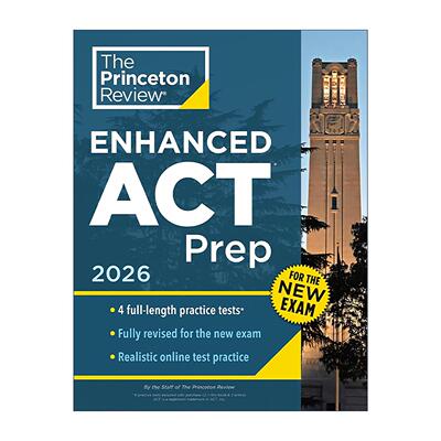 英文原版 Princeton Review Enhanced ACT Prep 2026 普林斯顿美国大学入学考试增强版备考指南 2026 英文版 进口英语原版书籍