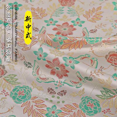 《FS241花飞蝶舞》新中式服装面料外套上衣马甲仿宋锦提花布料