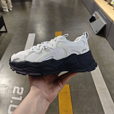 李宁星芒女子反光舒适厚底休闲鞋