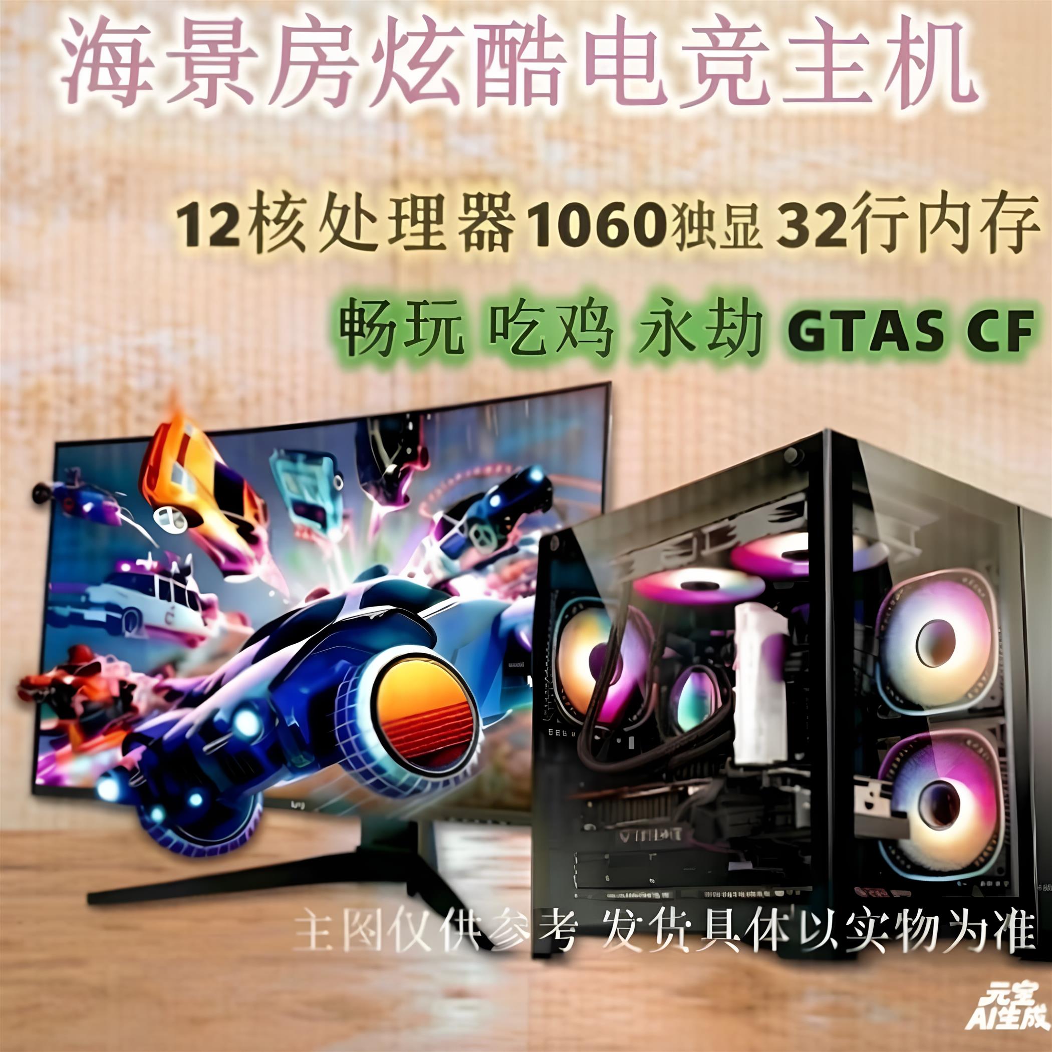 i7i9级台式电脑全套台式机游戏电竞直播设计办公家用水冷主机整机