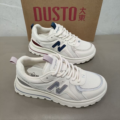 大东女鞋2026春季新款阿甘鞋休闲时尚简约平底中跟圆头网鞋5037