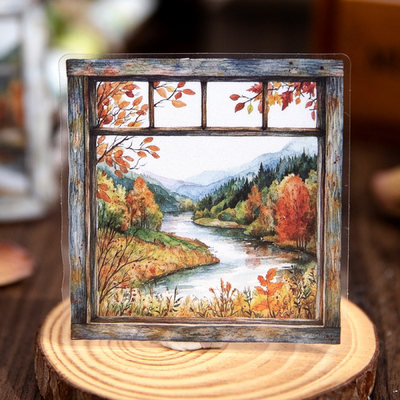 言己自然取景器系列窗外景色贴纸