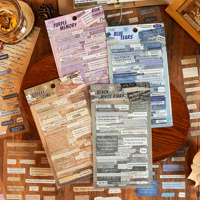 复古旧时光系列复古英文字母贴纸