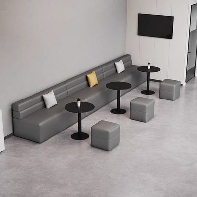 休息区长条沙发办公大厅洽谈区转角沙发培训机构奶茶店铺卡座沙发