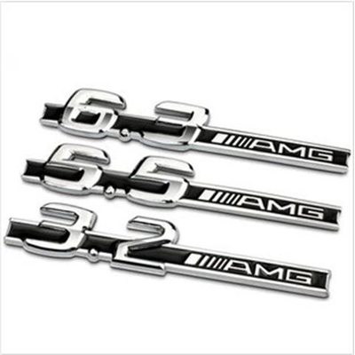 适用于AMG车标改装 高性能5.5 6.3排量车标贴纸 汽车叶子板车金属