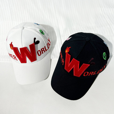 美式立体W刺绣字母潮牌棒球帽