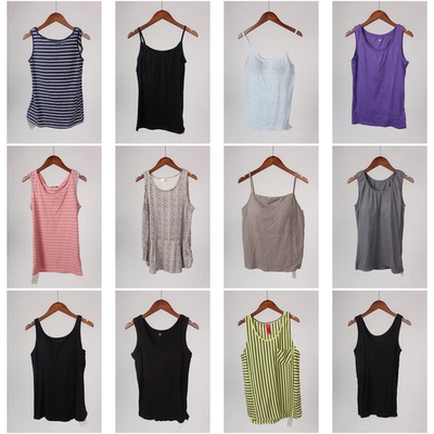 XT218古着vintage内搭外穿休闲百搭甜美风年轻款夏季背心吊带上衣