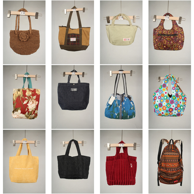 DZ200古着vintage日系单件手提斜挎帆布编织文艺男女百搭休闲包包