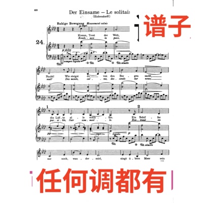 原件bA5 Der einsame Le solitaire伴奏谱正谱声乐