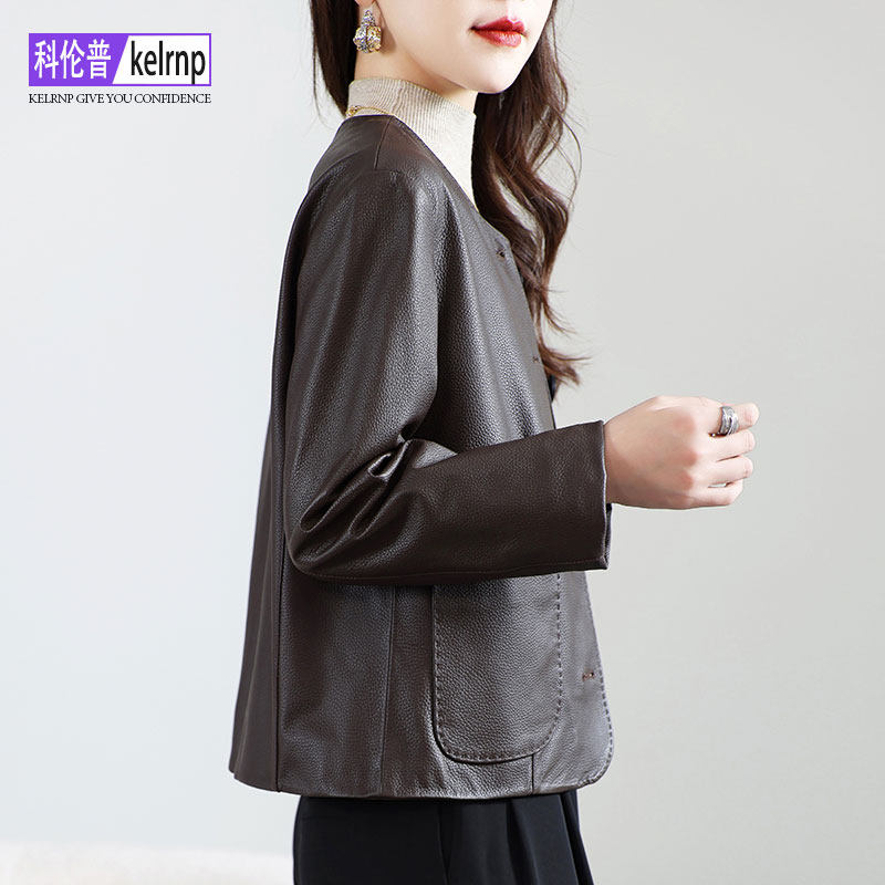 海宁真皮皮衣女2026秋冬新短款休闲百搭淑女头层山羊皮夹克小外套