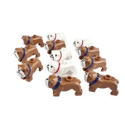 中国积木斗牛犬法斗犬小动物玩具
